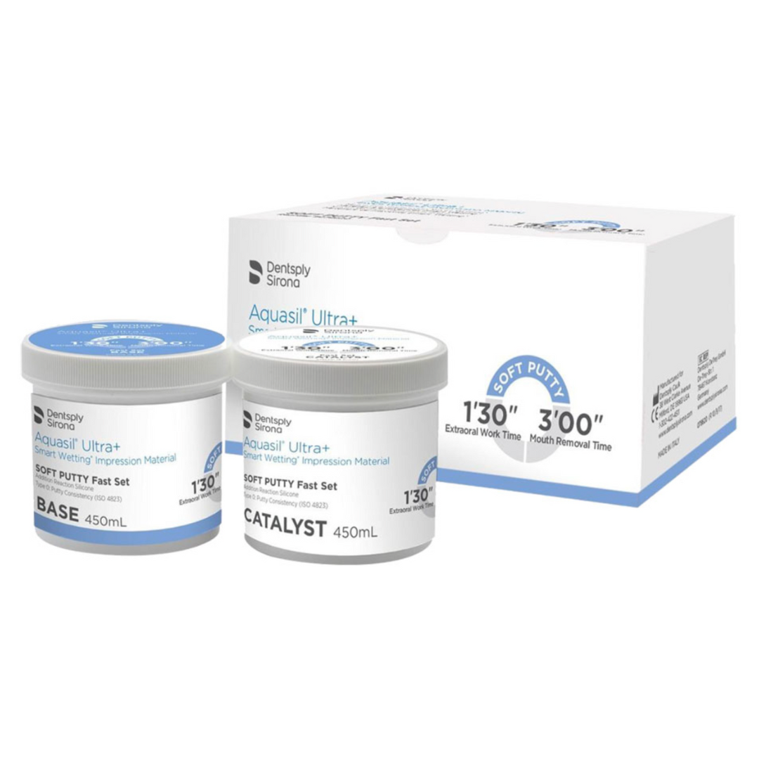 DENTSPLY AQUASIL ULTRA+ HAND MIX 2x450ml SOFT PUTTY FAST SET ...