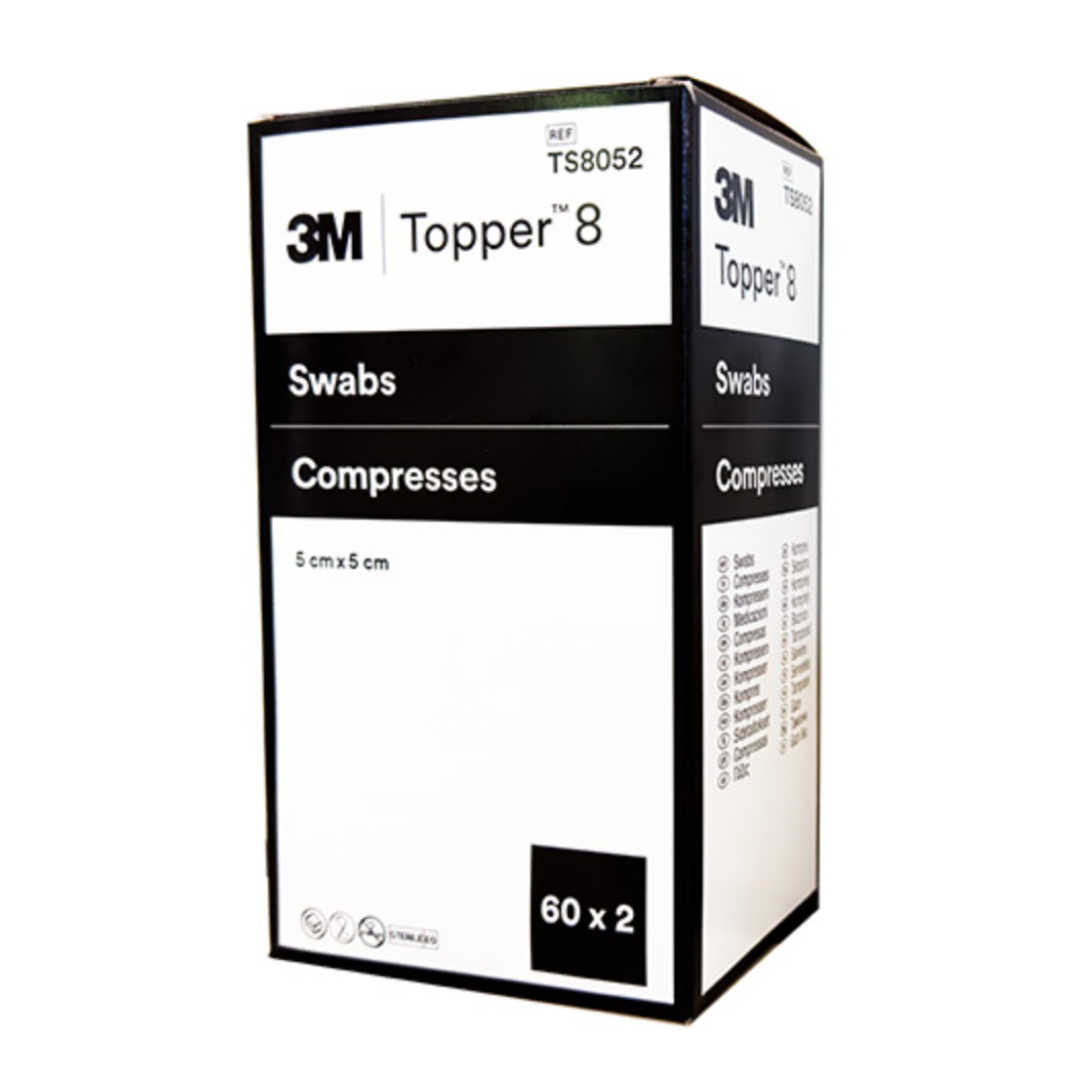 3M TOPPER 8 GARZE STERILI A 4 STRATI 5x5cm 120pz. — Perinetto Med